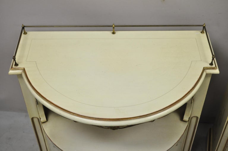 Italian Provincial Cream Half Round Demilune Nightstand Bedside Cabinet ...