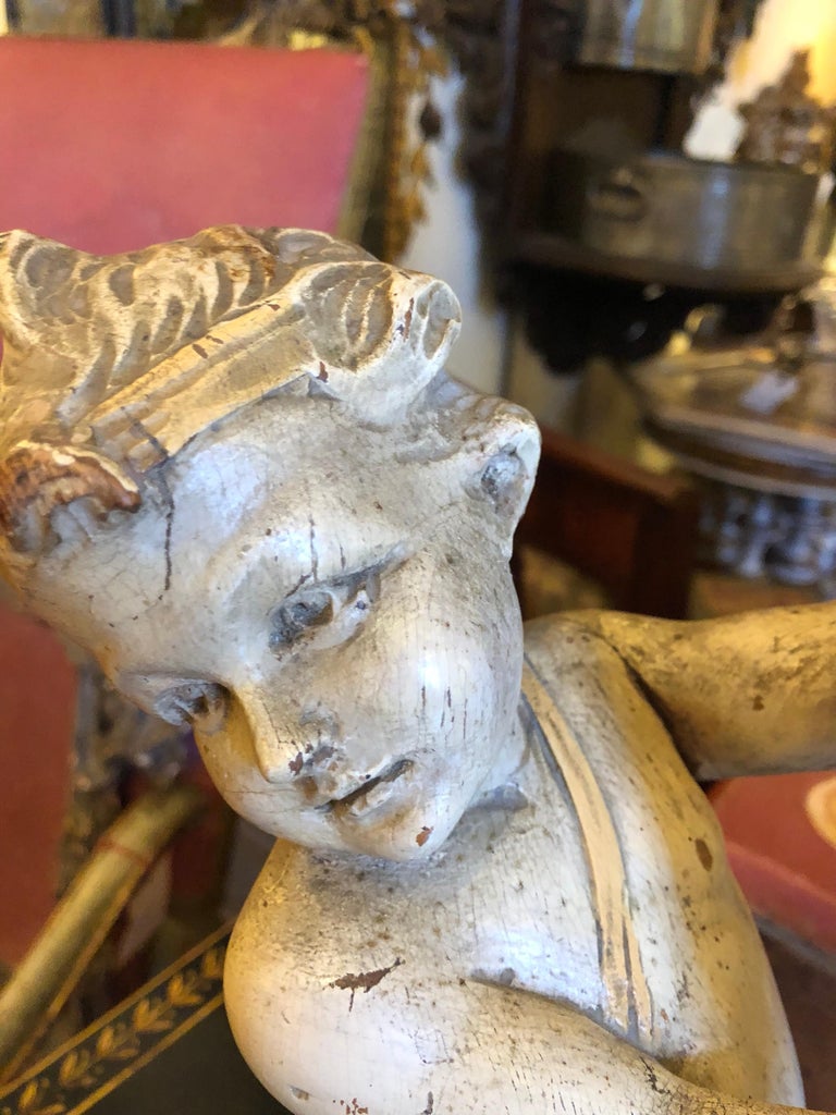 Italian Putti Holding a Mirror For Sale at 1stDibs