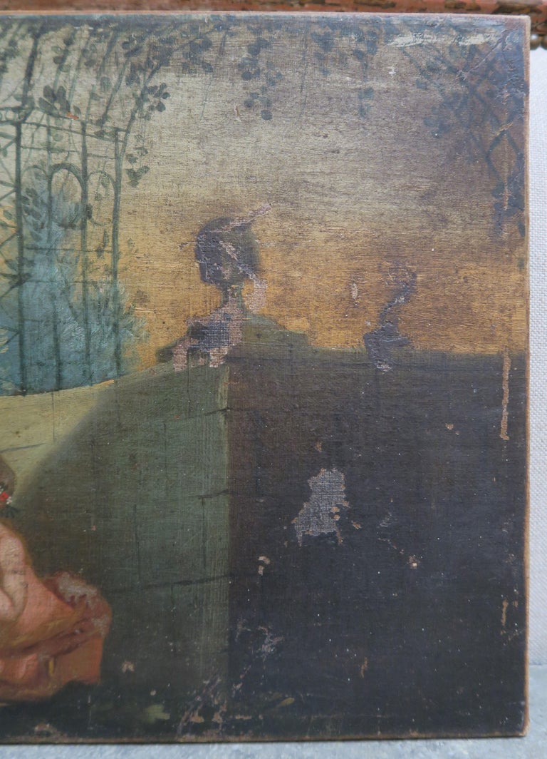 Italian Putti Oil Painting, circa 1940 For Sale at 1stDibs