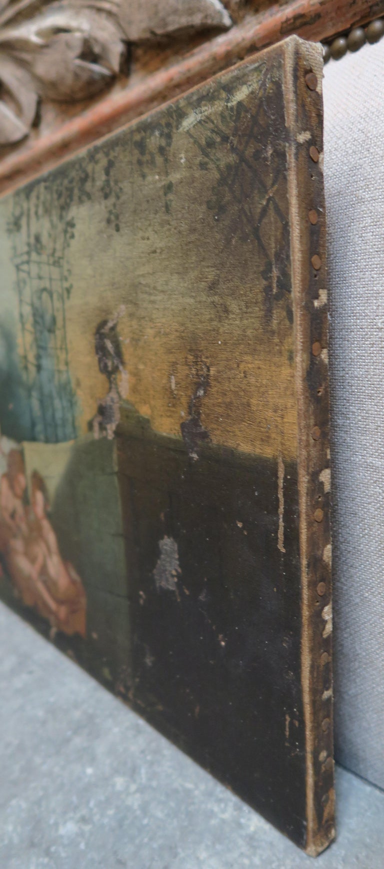 Italian Putti Oil Painting, circa 1940 For Sale at 1stDibs