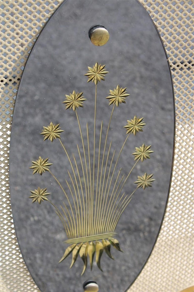 Italian Radiator Cover Midcentury in Perforated Iron Parts in Pure Gold ...