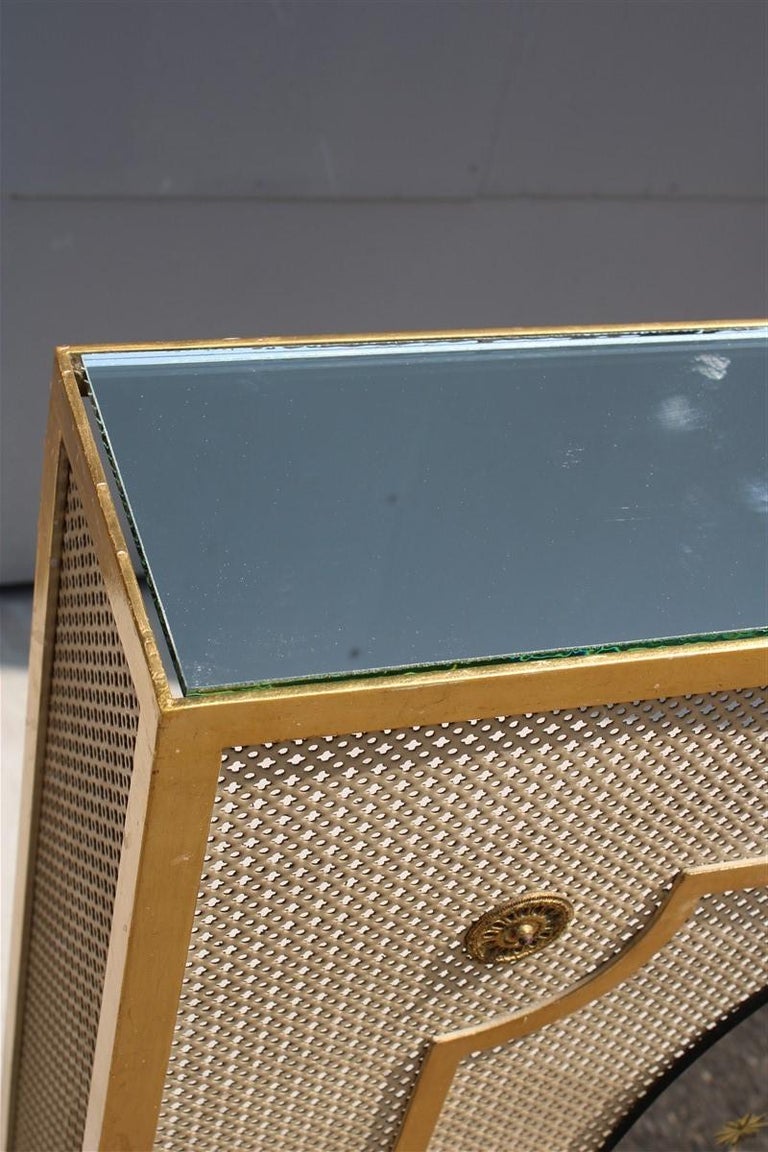 Italian Radiator Cover Midcentury in Perforated Iron Parts in Pure Gold ...