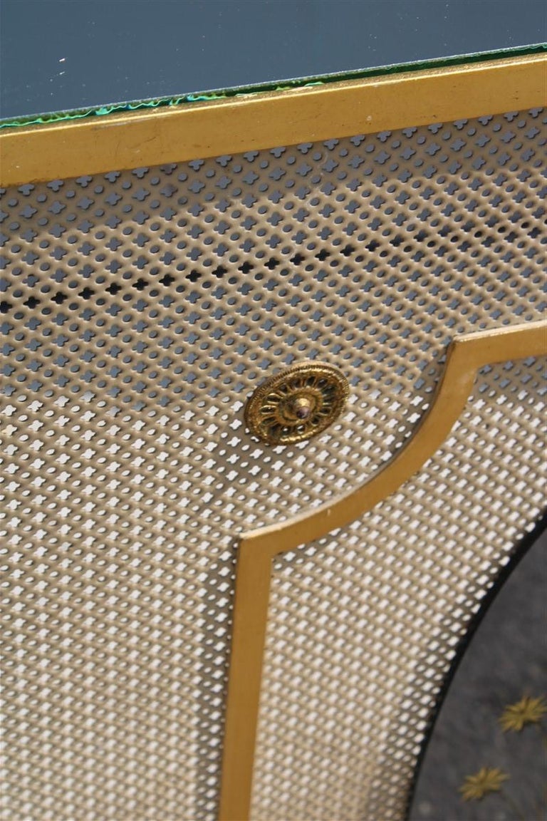 Italian Radiator Cover Midcentury in Perforated Iron Parts in Pure Gold ...