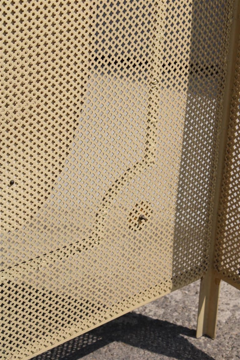 Italian Radiator Cover Midcentury in Perforated Iron Parts in Pure Gold ...