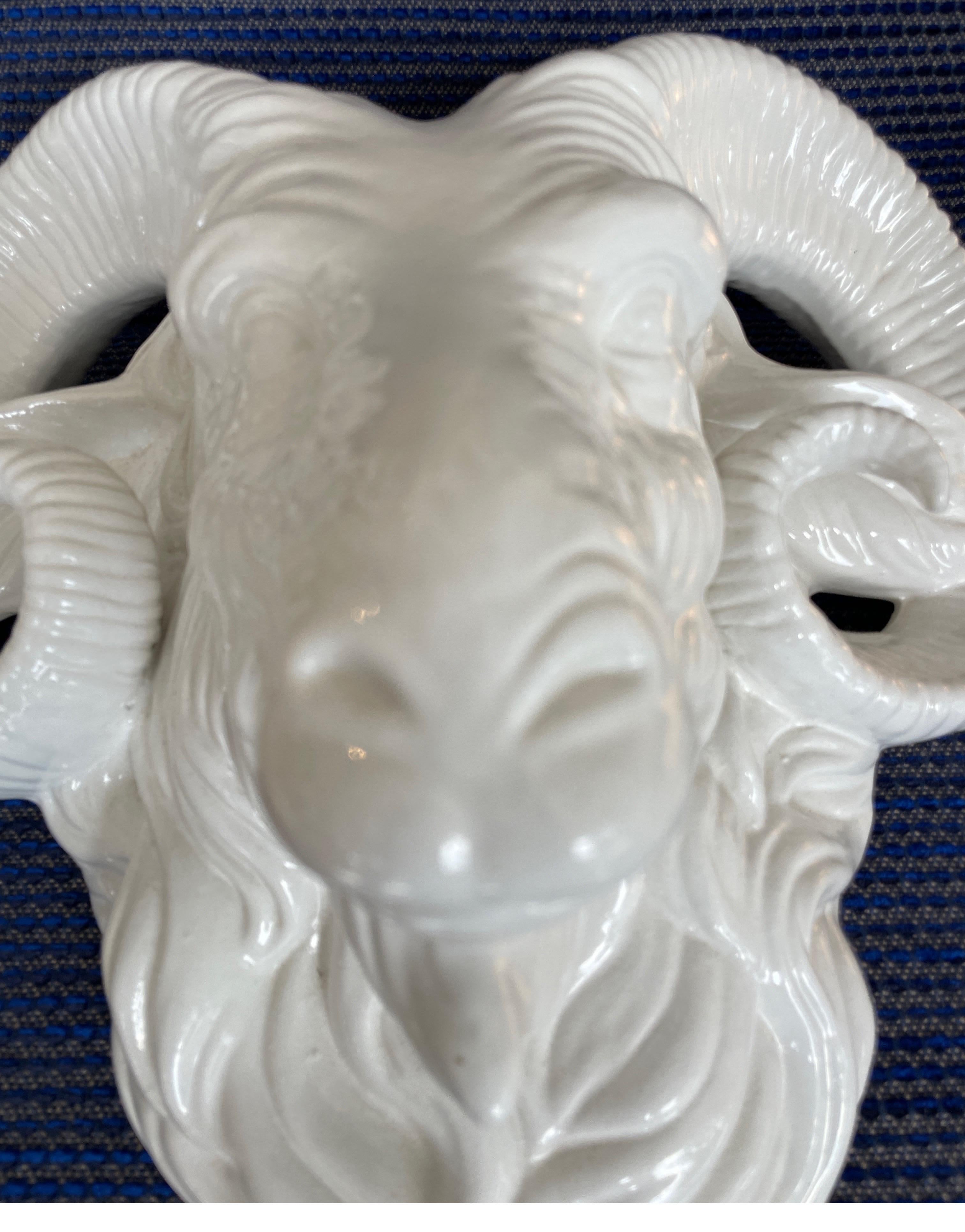 Italian Ram's Head Wall Hanging Sculpture For Sale at 1stDibs