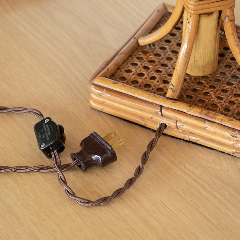 Italian Rattan and Cane Lamp at 1stDibs