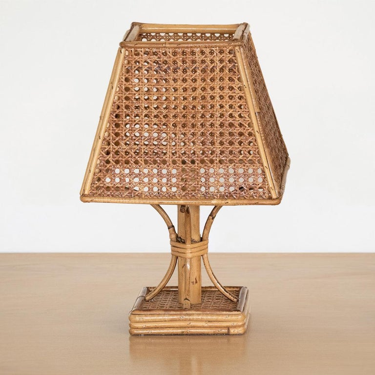 Italian Rattan and Cane Lamp at 1stDibs