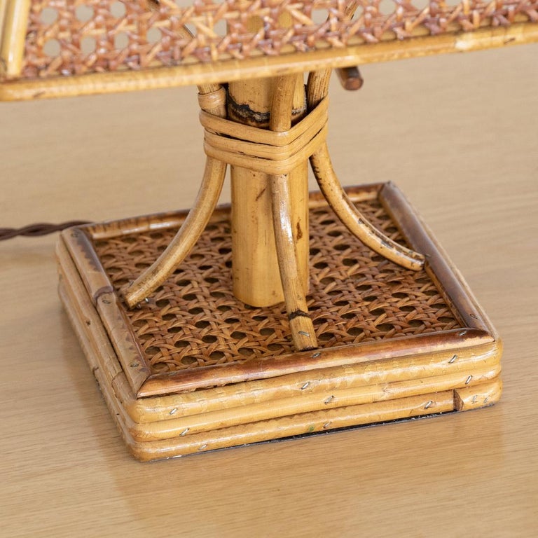 Italian Rattan and Cane Lamp at 1stDibs