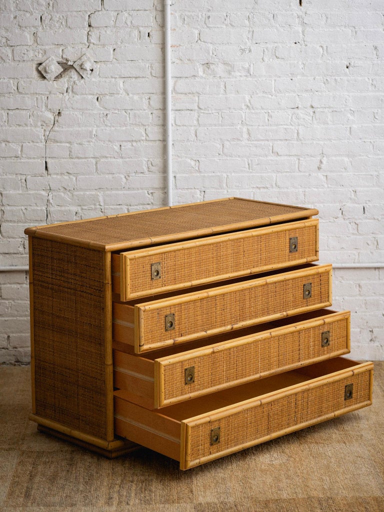 Italian Rattan Chest of Drawers by Dal Vera For Sale at 1stDibs