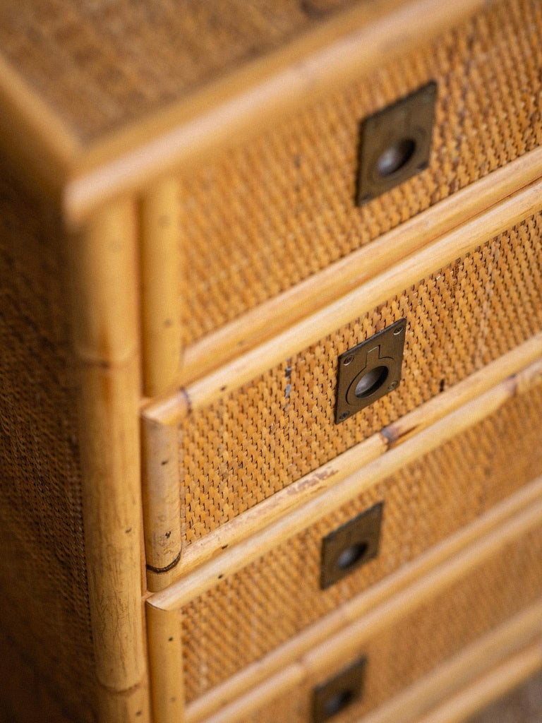 Italian Rattan Chest of Drawers by Dal Vera For Sale at 1stDibs
