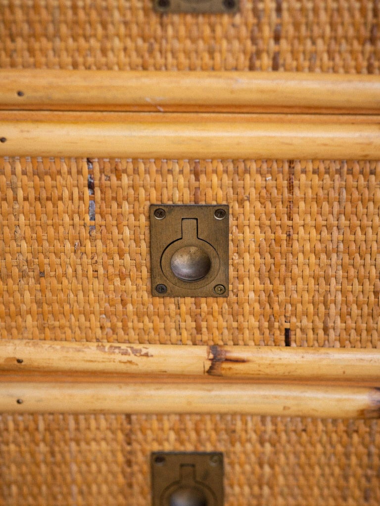 Italian Rattan Chest of Drawers by Dal Vera For Sale at 1stDibs