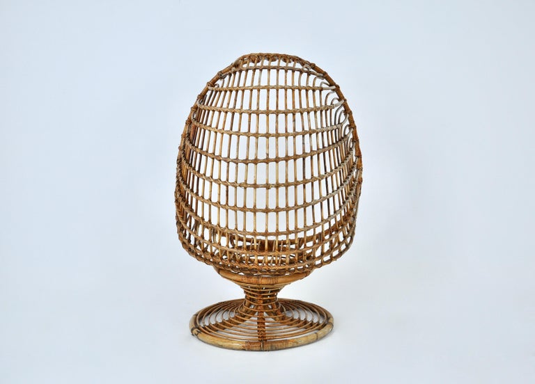Italian Rattan Egg Chair, 1960s For Sale at 1stDibs