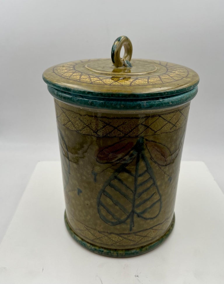 Italian Raymor Hand Painted Ceramic Canister For Sale at 1stDibs