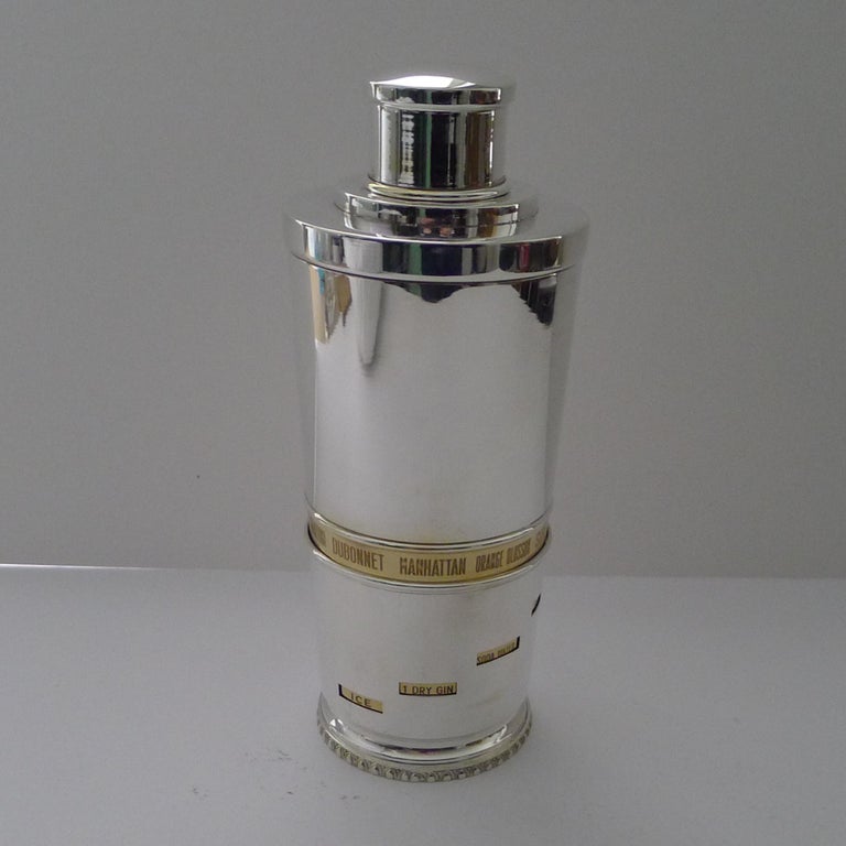 Italian Recipe Cocktail Shaker by Macabo For Sale at 1stDibs