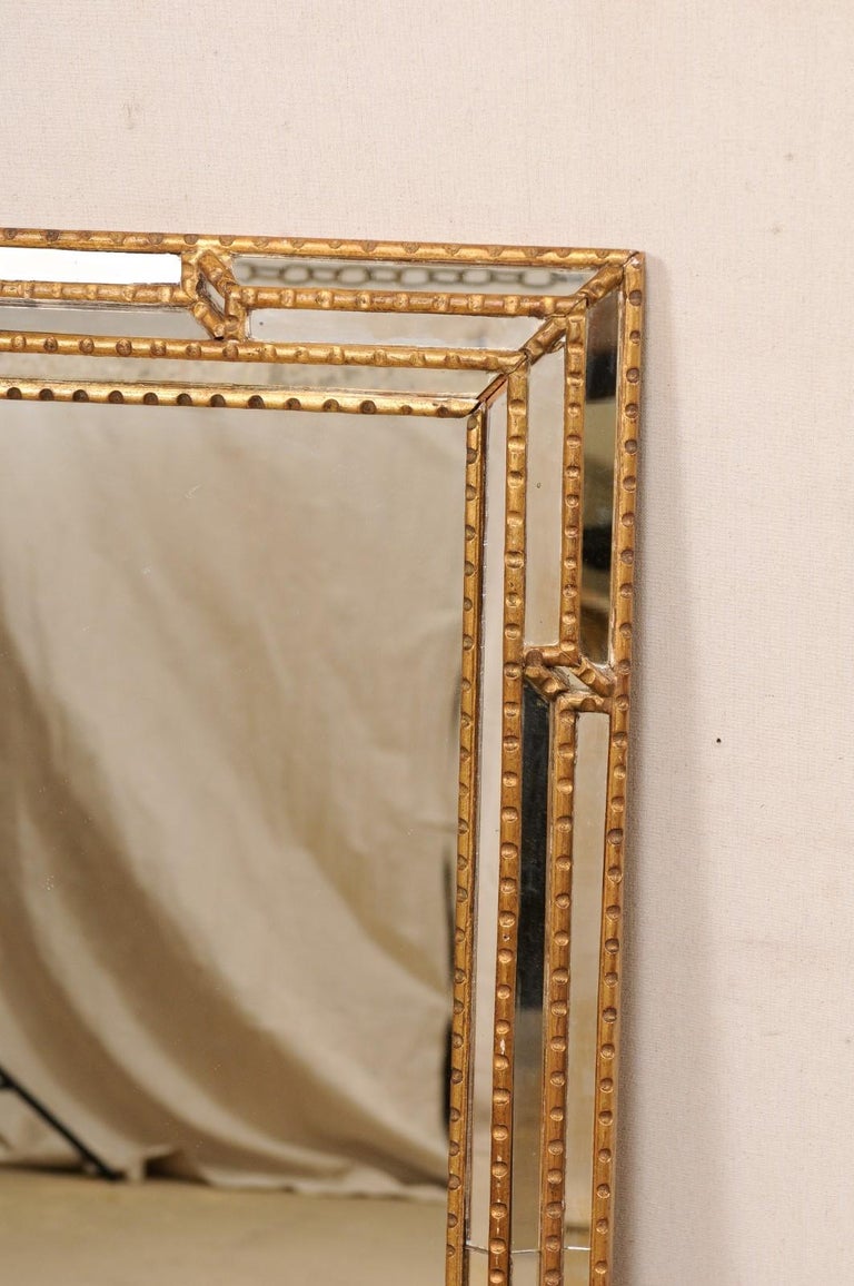 Italian Rectangular Wall Mirror w/Gold/Bronze Trim Accents, Mid-20th ...
