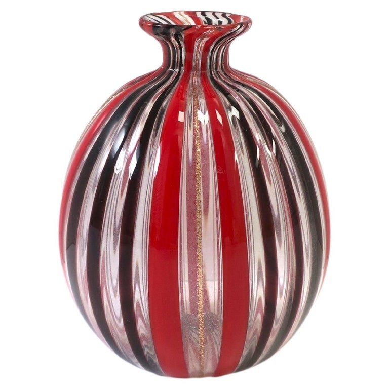 Italian Red and Brown Art Glass Vase, Small For Sale at 1stDibs