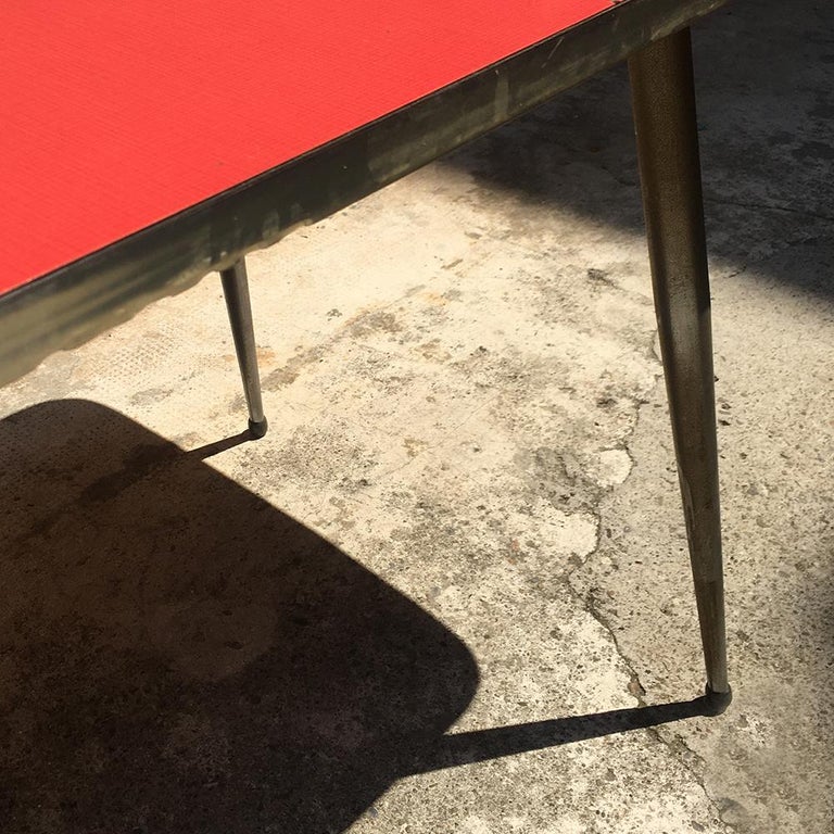 Italian Red Formica Kitchen Table with Double Foldable Top on Both ...