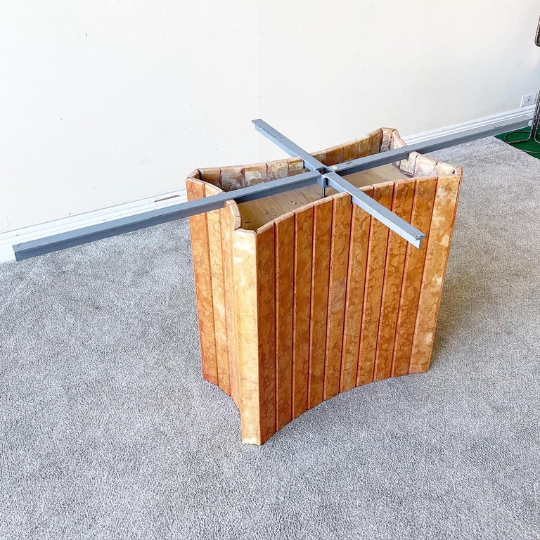 Italian Red Marble Dining Table on Marble Pedestal Base For Sale at 1stDibs