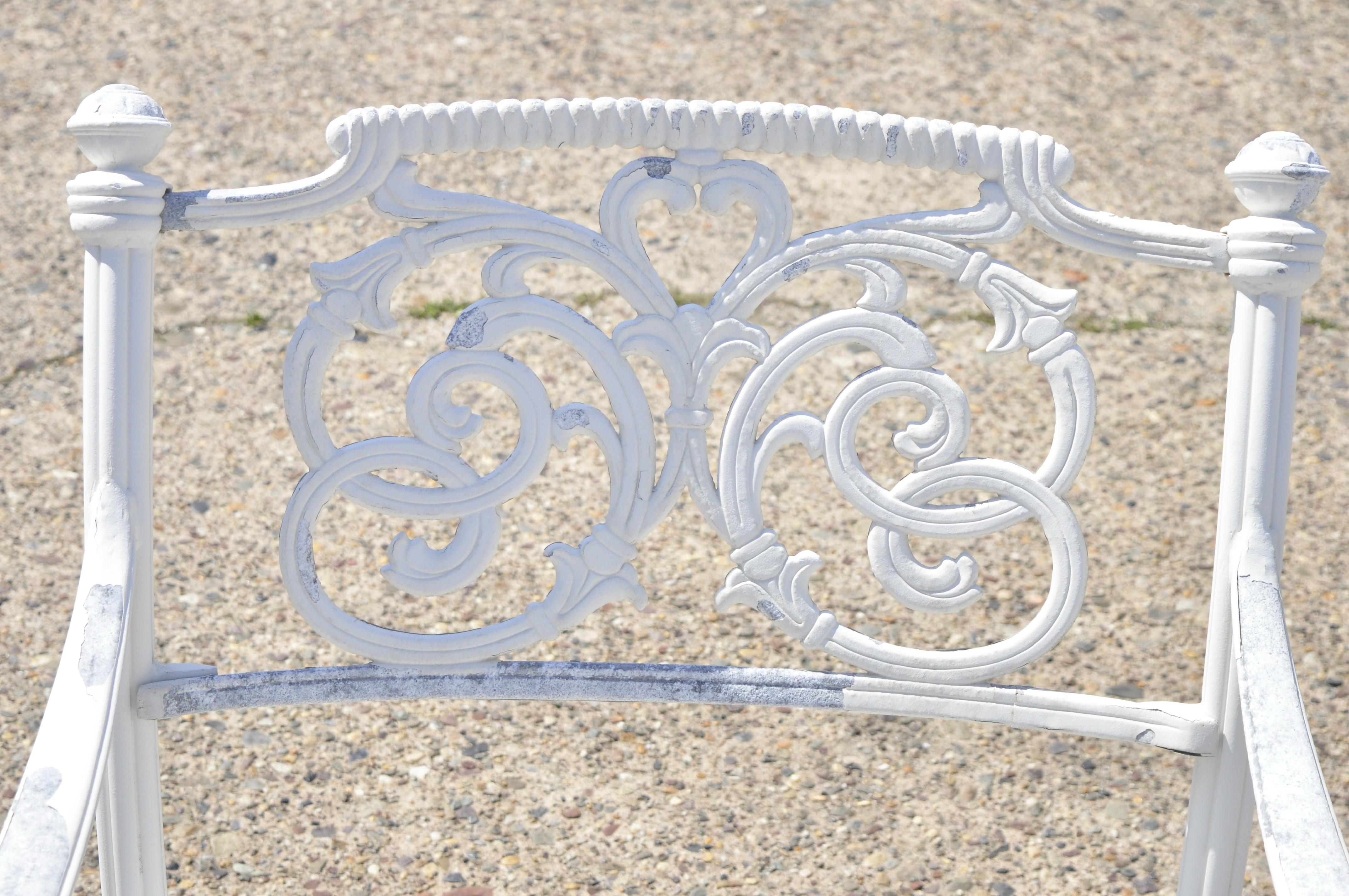 Italian Regency Scrollwork Aluminum Garden Patio Club Lounge Arm Chairs ...