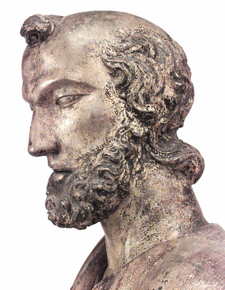 Italian Renaissance Painted Lifesize Figure of Religious Scholar For ...