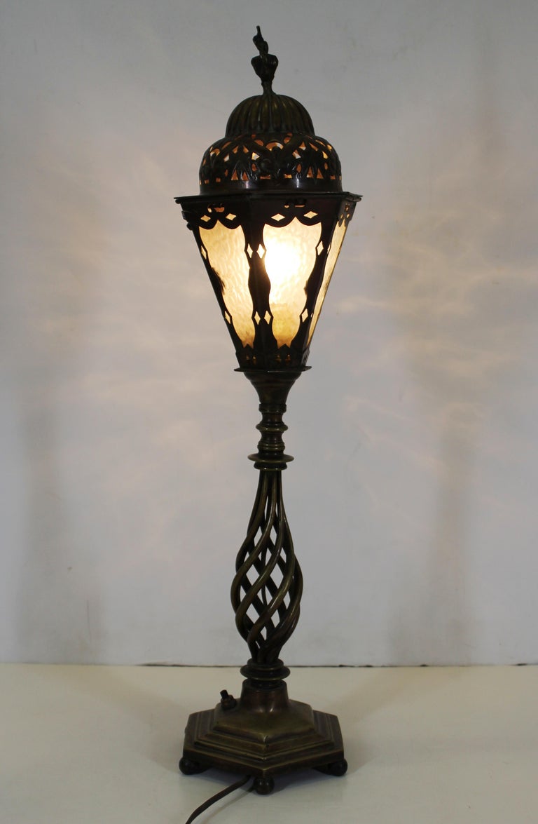 Italian Renaissance Revival Table Lamps in Brass Repousse and Cast ...