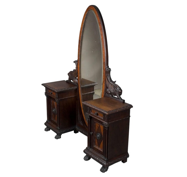 Italian Renaissance Style Carved Walnut Vanity at 1stDibs