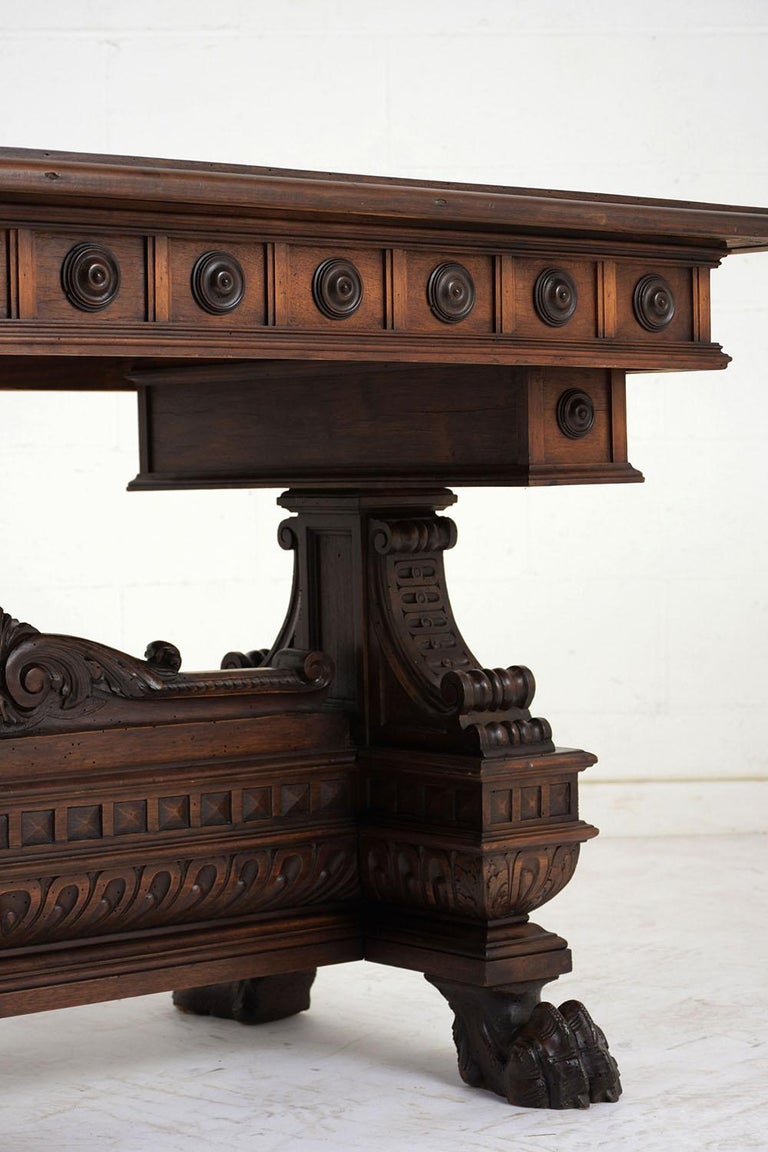 Italian Walnut Library Table at 1stDibs