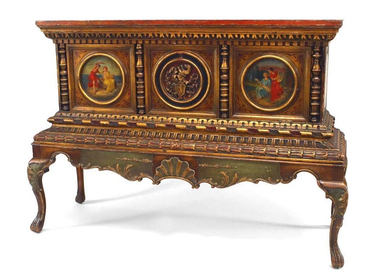 Italian Renaissance Style Polychromed Gilt Chest For Sale at 1stDibs