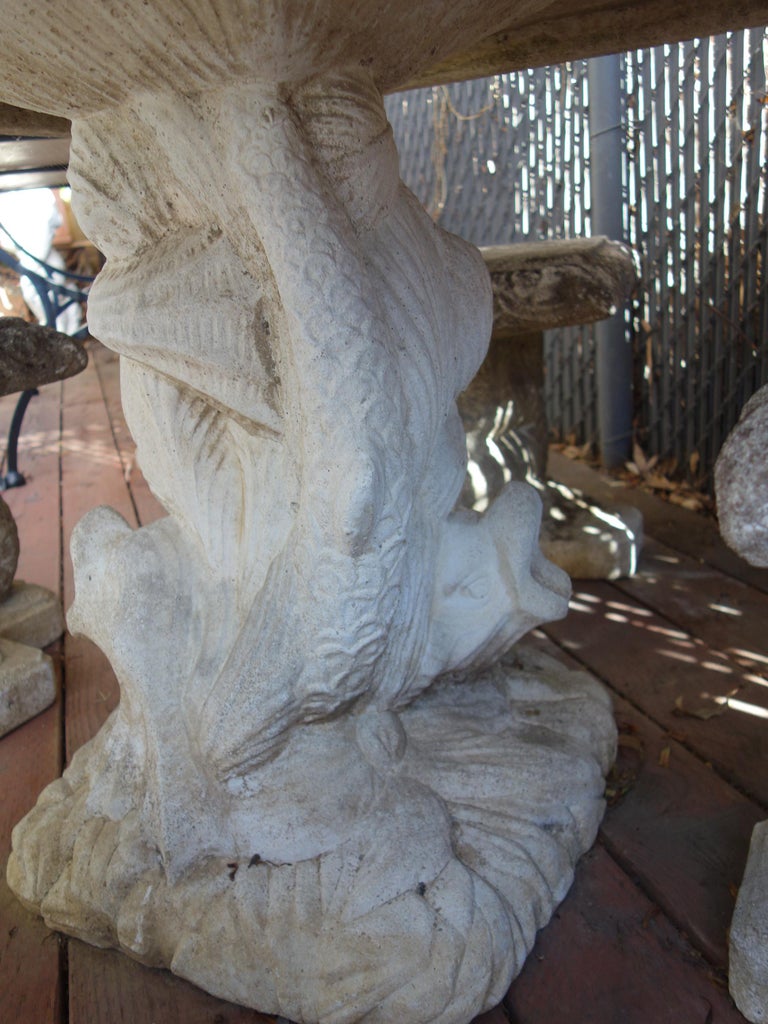 Italian Renaissance Style Venetian Grotto Dolphin Cast Stone Table and ...