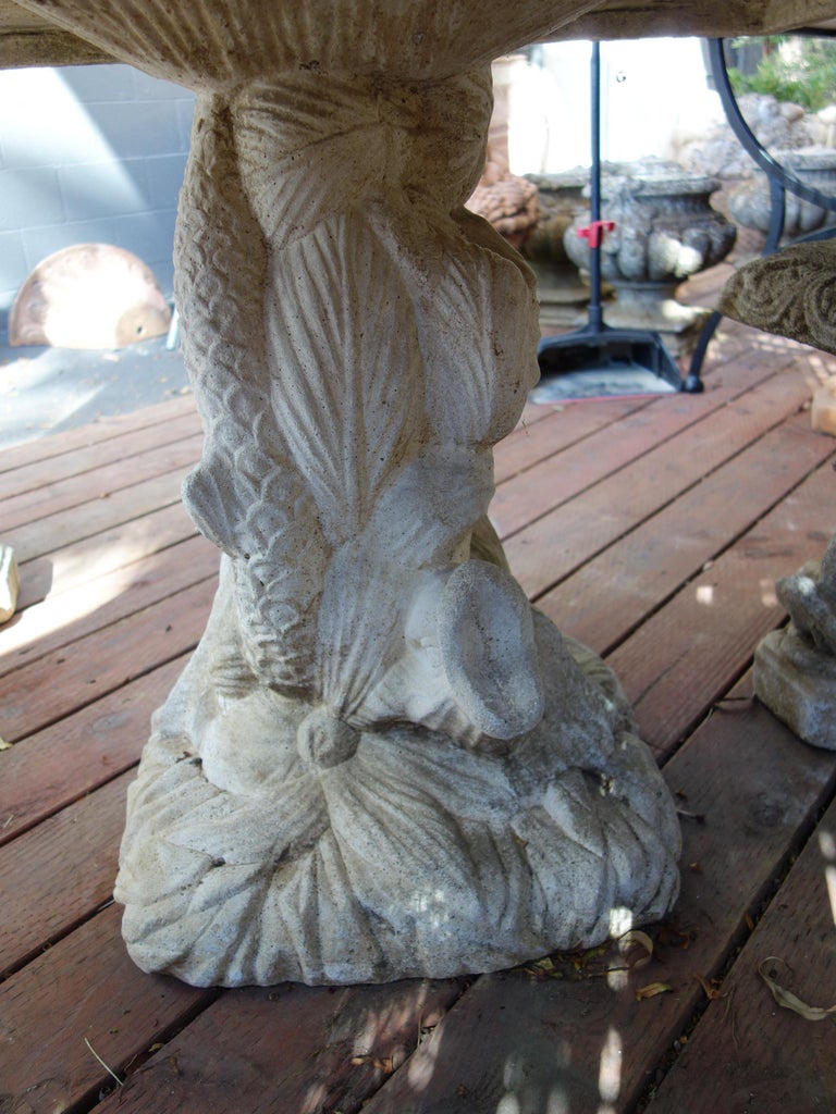 Italian Renaissance Style Venetian Grotto Dolphin Cast Stone Table and ...