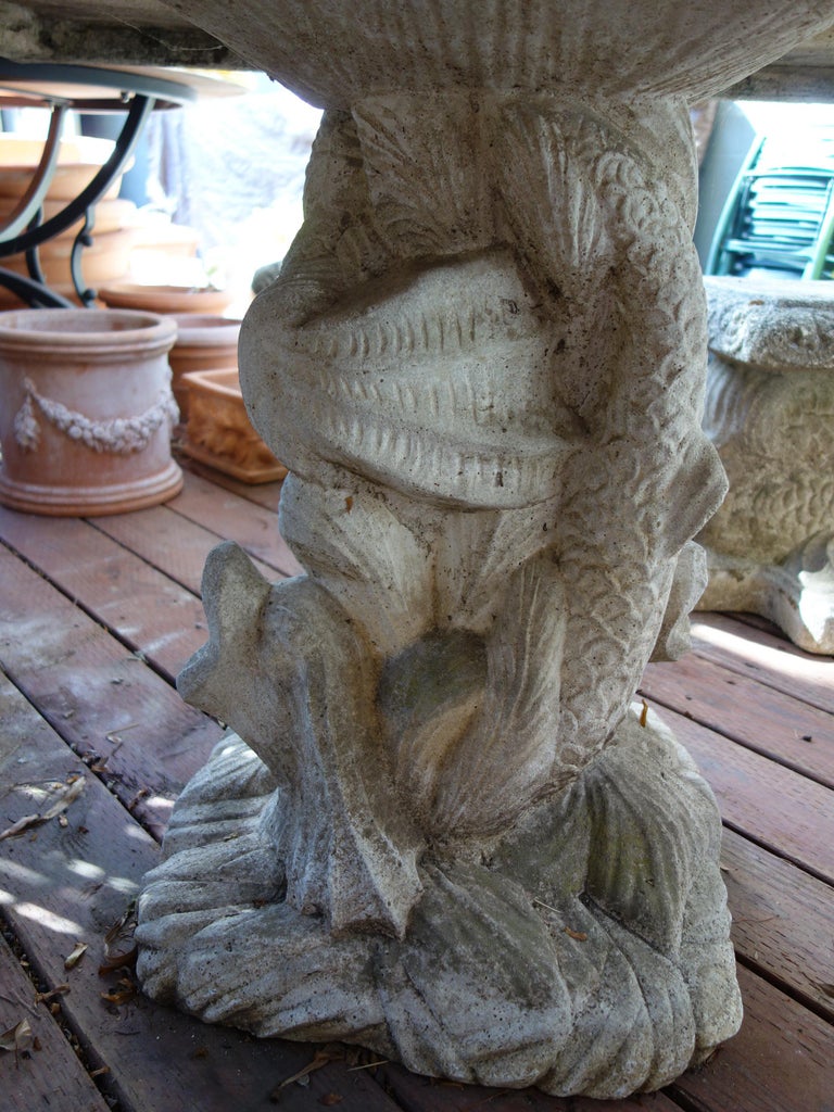 Italian Renaissance Style Venetian Grotto Dolphin Cast Stone Table and ...