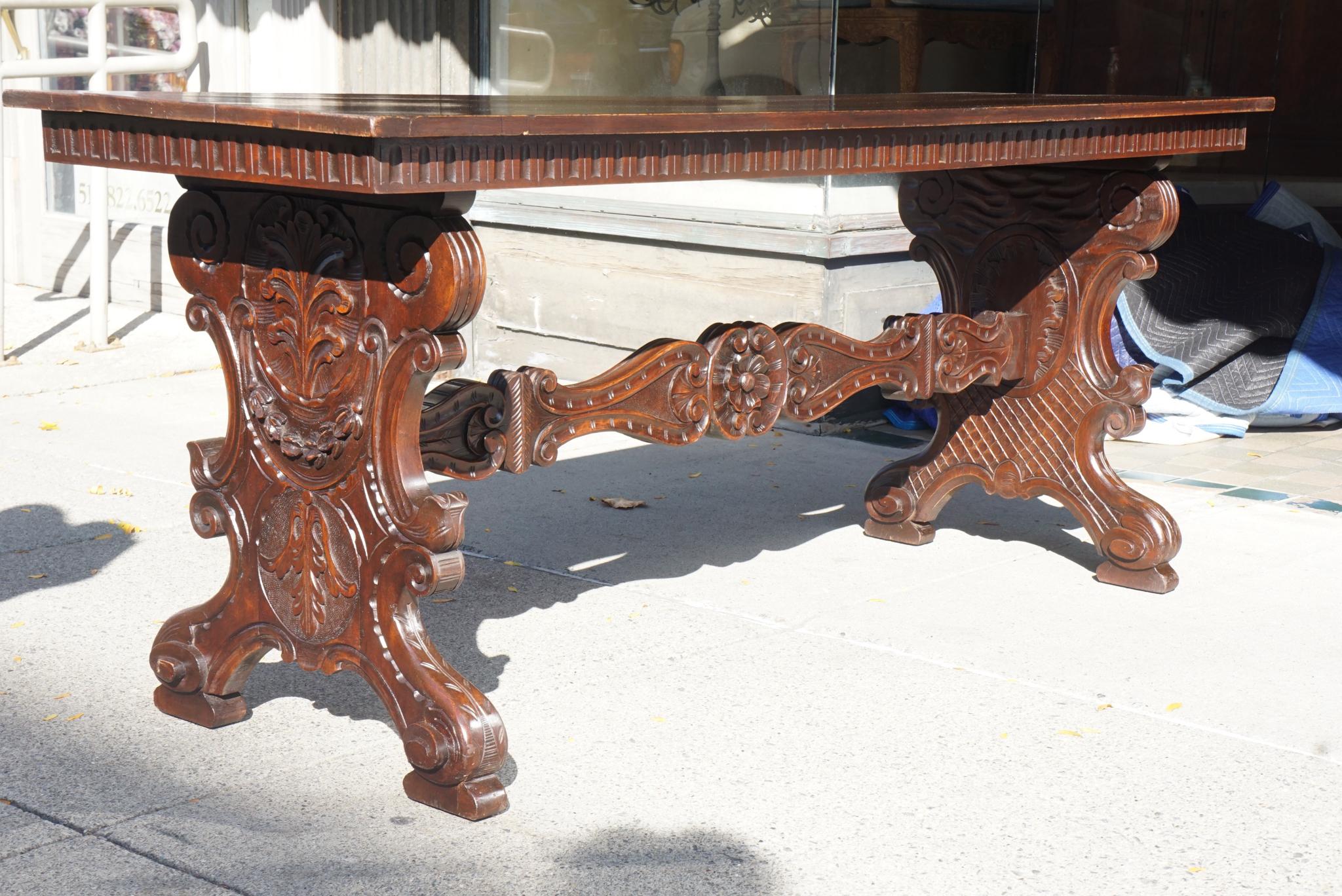 Italian Renaissance Style Walnut Refectory Table at 1stDibs ...