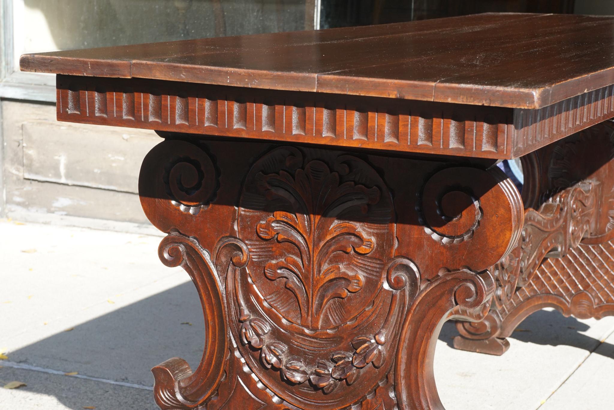 Italian Renaissance Style Walnut Refectory Table at 1stDibs ...