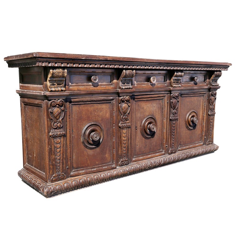 Italian Renaissance Walnut Credenza at 1stDibs | renaissance credenza