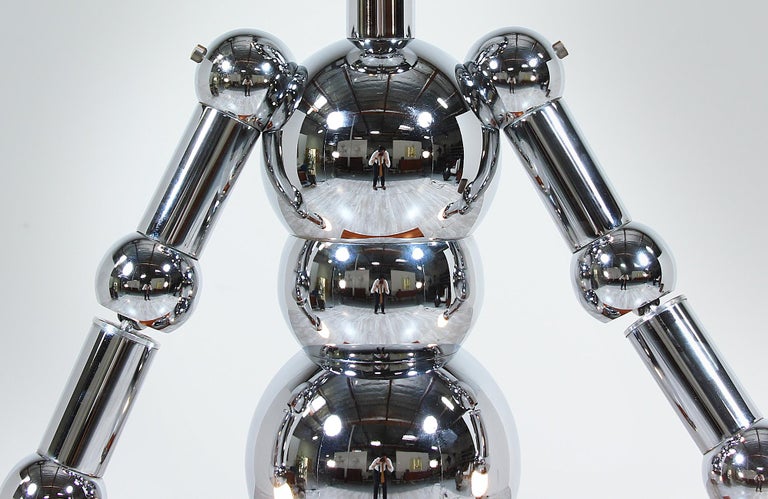 Italian Robot Sculpture Chrome Lamp by Torino at 1stDibs