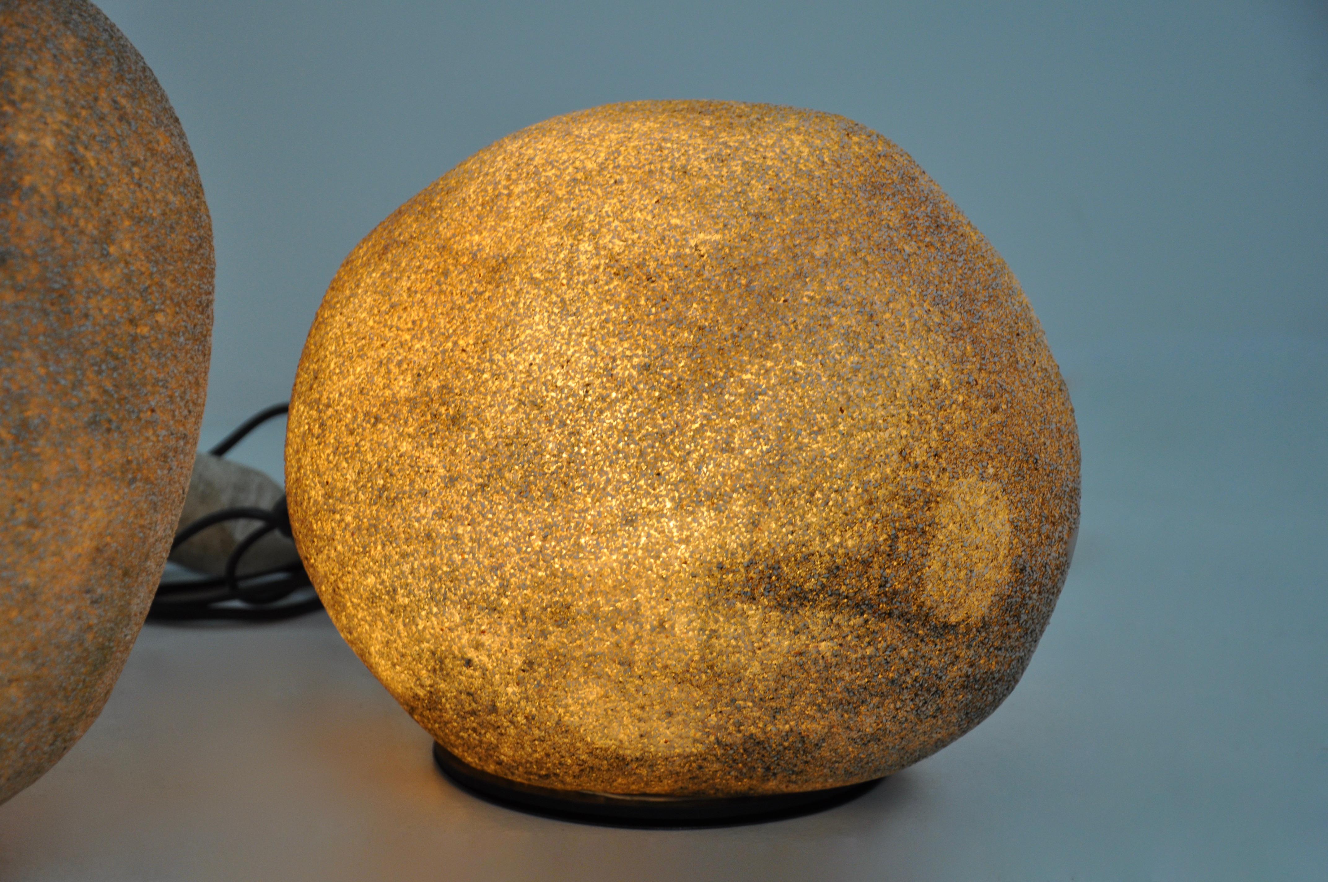 Italian Rock Lamps, 1970s, Set of 3 For Sale at 1stDibs