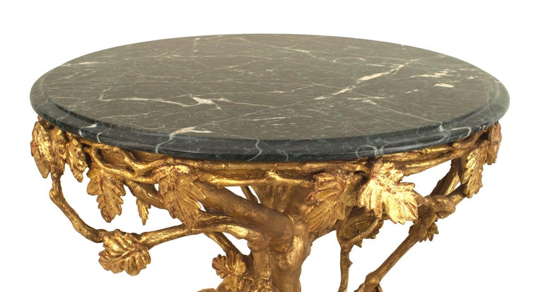 Italian Rococo Gilt Round End Table For Sale at 1stDibs