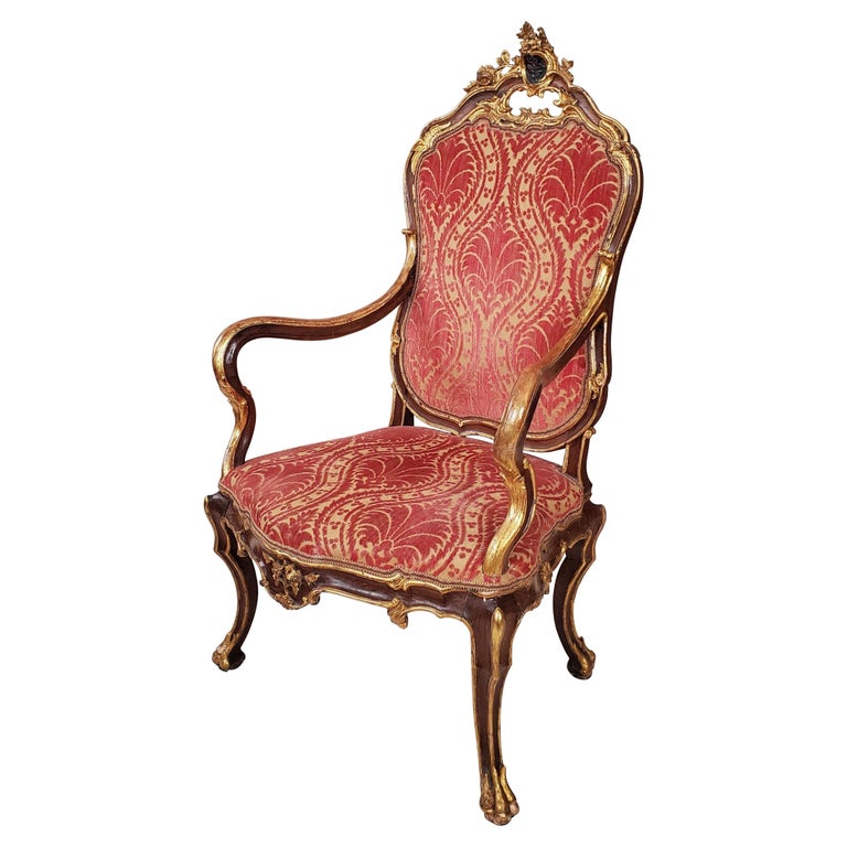 Italian Rococo Armchair at 1stDibs
