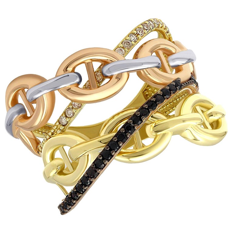 Customizable Italian Rococo Baroque Style Three Color Gold 14 Karat ...