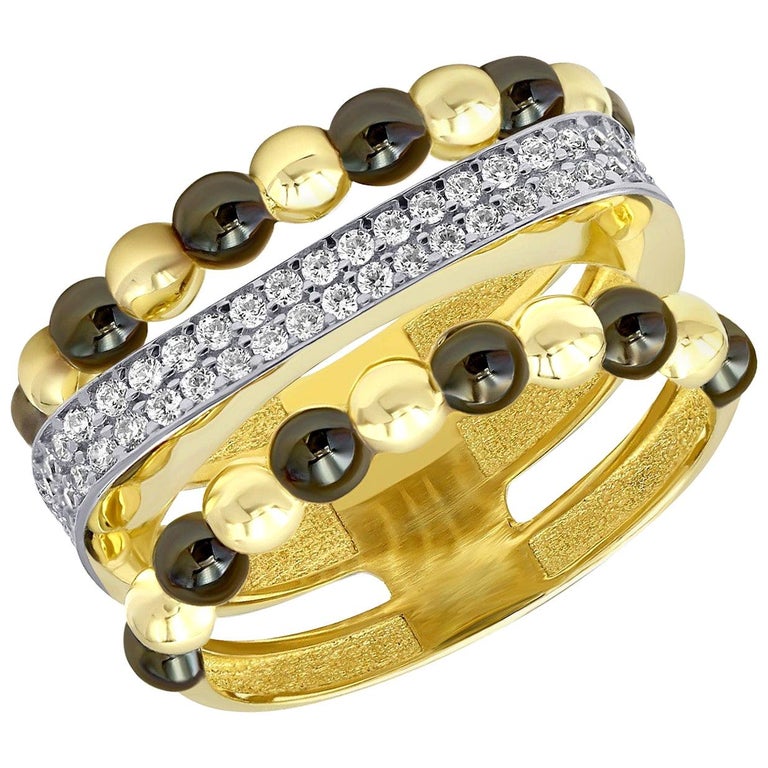 Customizable Italian Rococo Baroque Style Yellow Gold Love Ring for Her ...