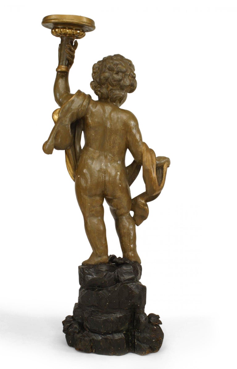 Italian Rococo Green Cupid Figure For Sale at 1stDibs | rococo cupid ...