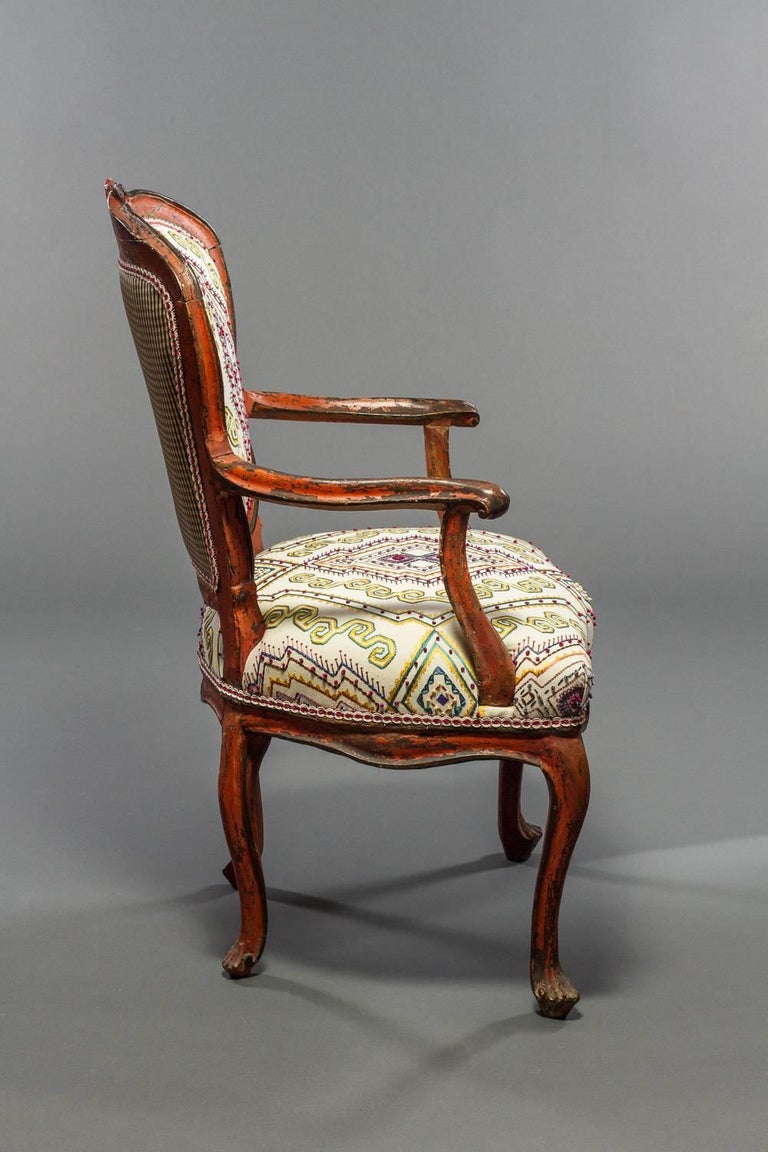 18th Century Italian Rococo Painted Fauteuil en Cabriolet For Sale at ...