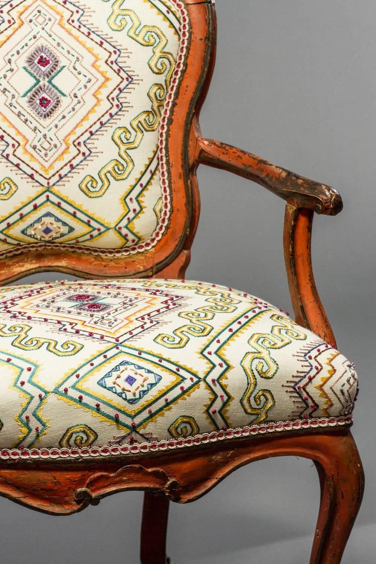 18th Century Italian Rococo Painted Fauteuil en Cabriolet For Sale at ...