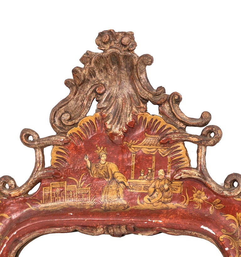 Italian Rococo Style Chinoiserie Wall Mirror at 1stDibs