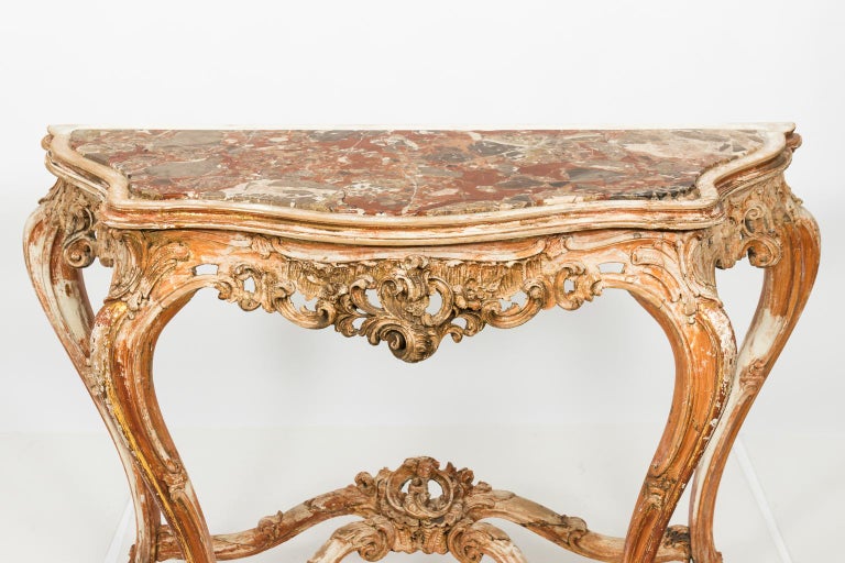 Italian Rococo Style Console Table, circa 1860 at 1stDibs