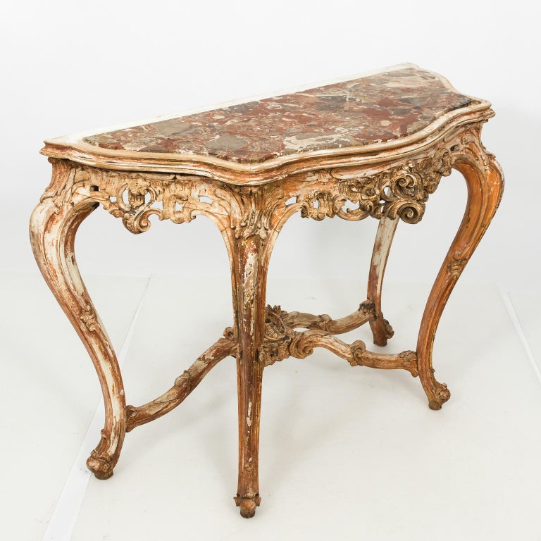 Italian Rococo Style Console Table, circa 1860 at 1stDibs