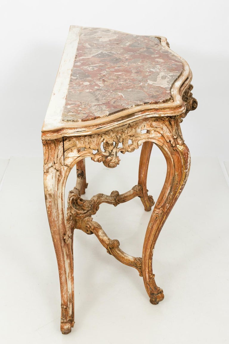 Italian Rococo Style Console Table, circa 1860 at 1stDibs
