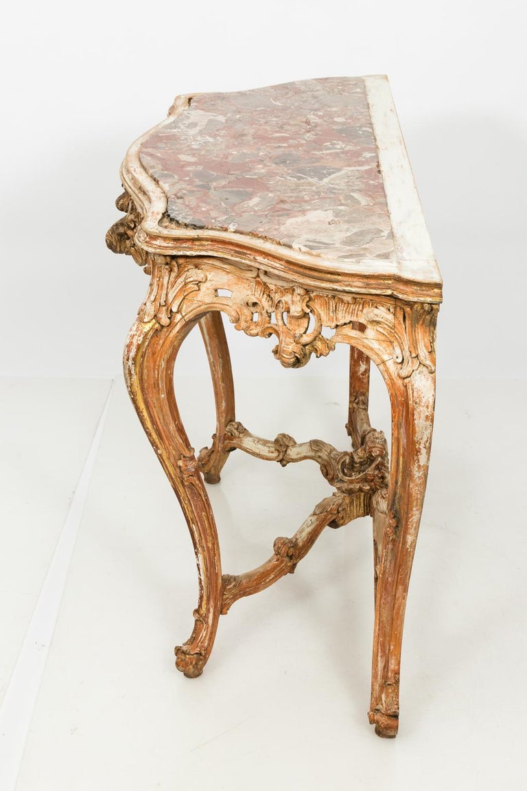 Italian Rococo Style Console Table, circa 1860 at 1stDibs