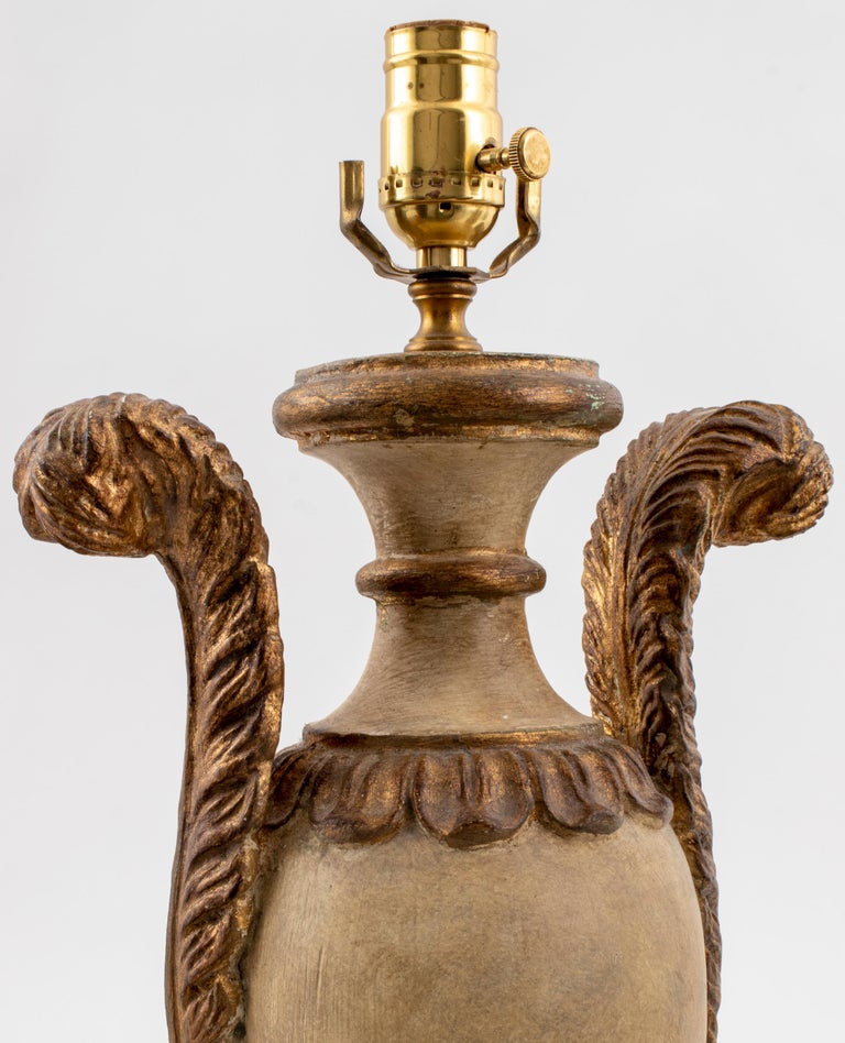 Italian Rococo Style Painted Table Lamps For Sale at 1stDibs