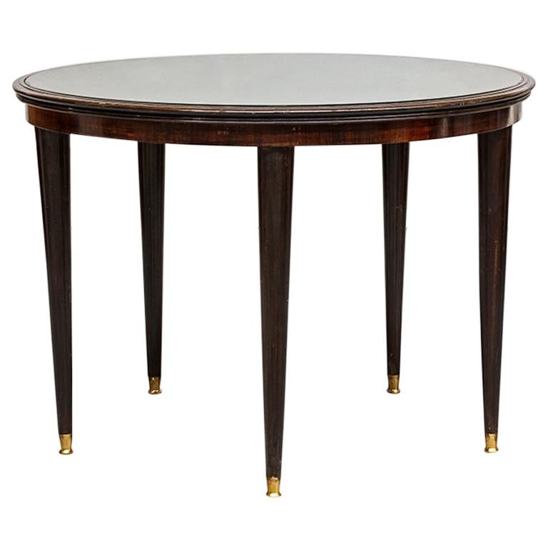 Italian Rosewood Round Five Legs Dining Table in the Style of Dassi ...
